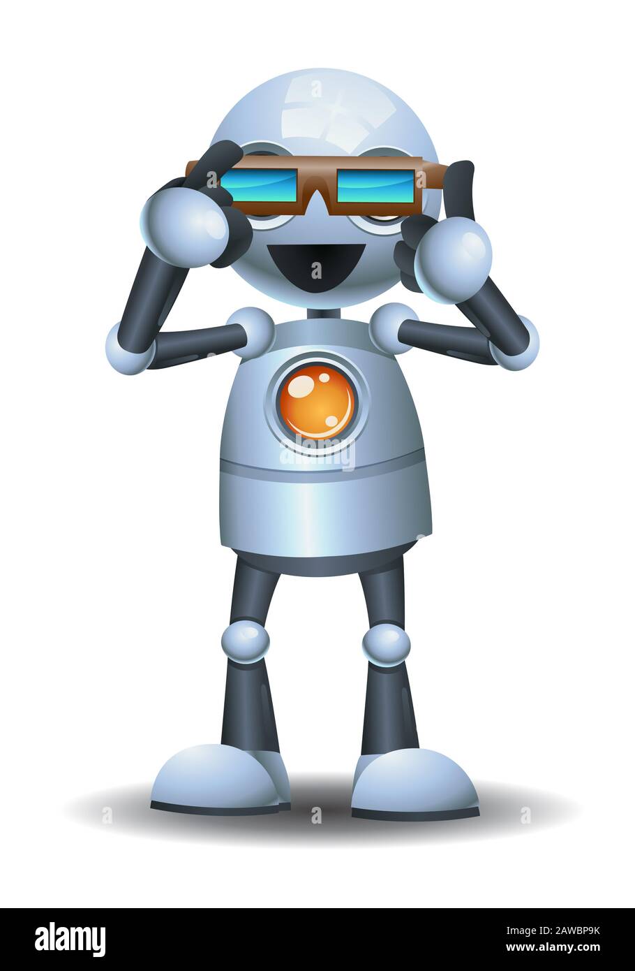 3d illustration fashion wear design of little robot wearing fancy ...