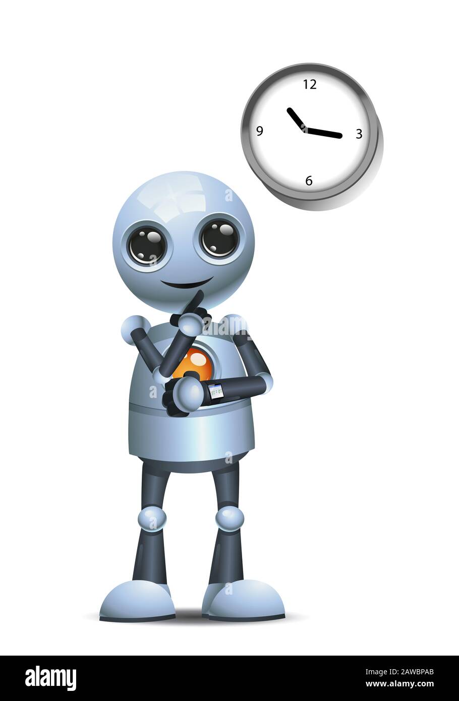 3d illustration fashion wear design of little robot wear watch on ...
