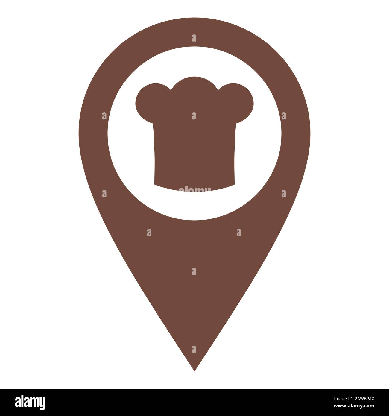 Chef hat and location pin Stock Photo - Alamy
