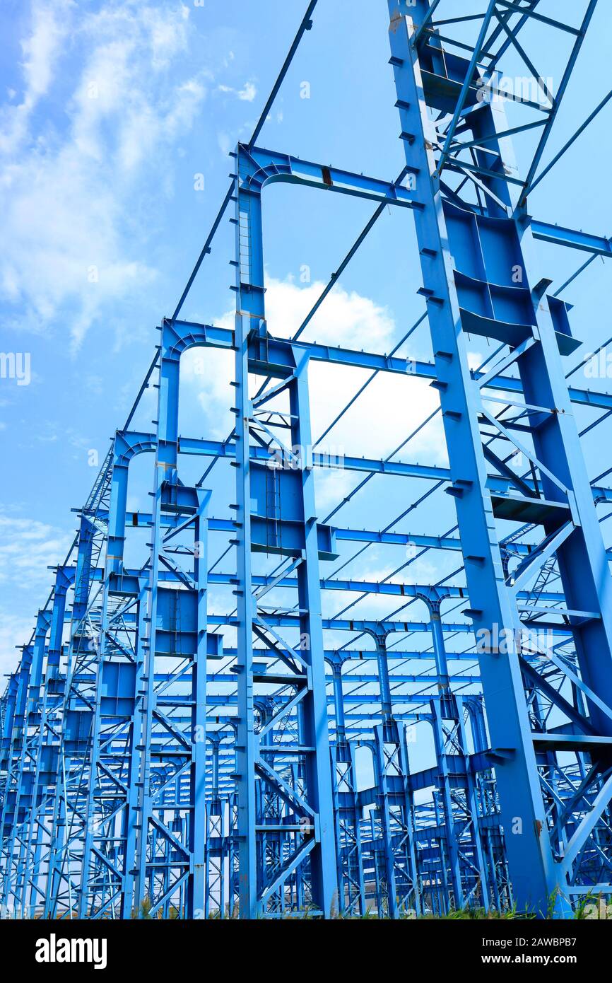 The construction of steel structure Stock Photo - Alamy