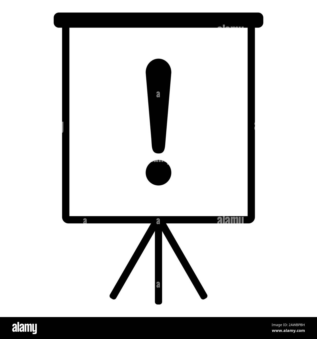 Exclamation mark and flipchart Stock Photo - Alamy