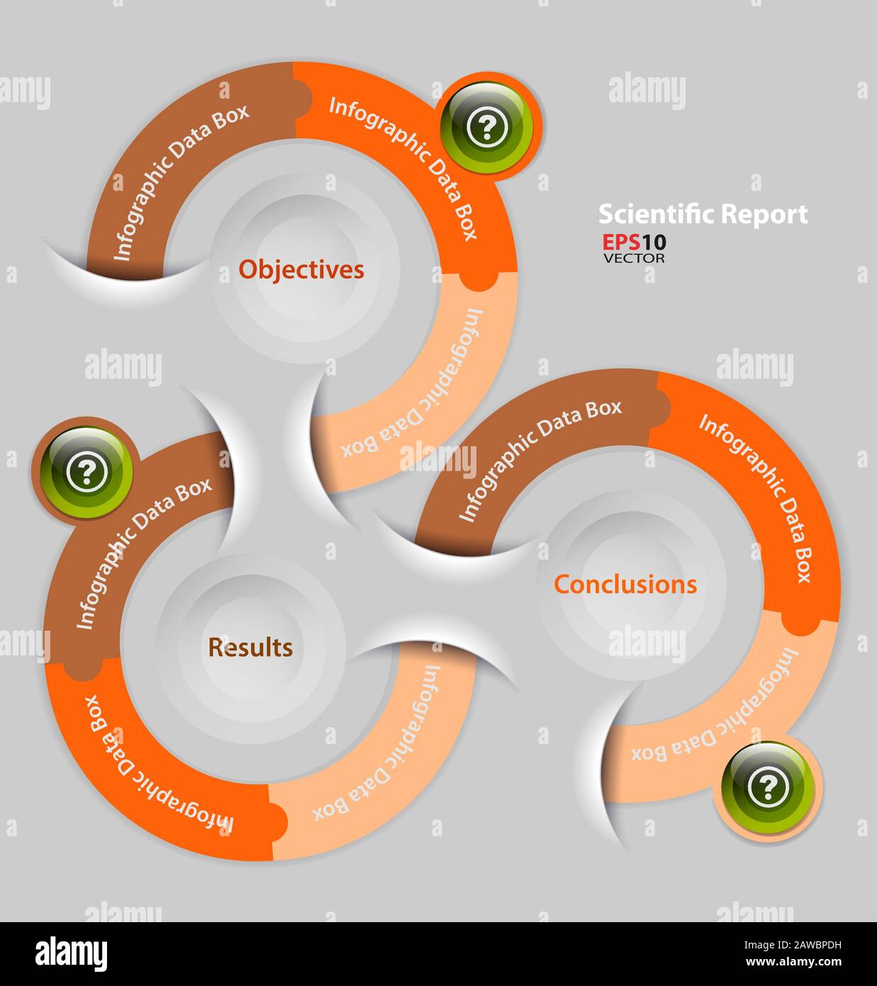 Stylized presentation template with empty text boxes and embellishment ...