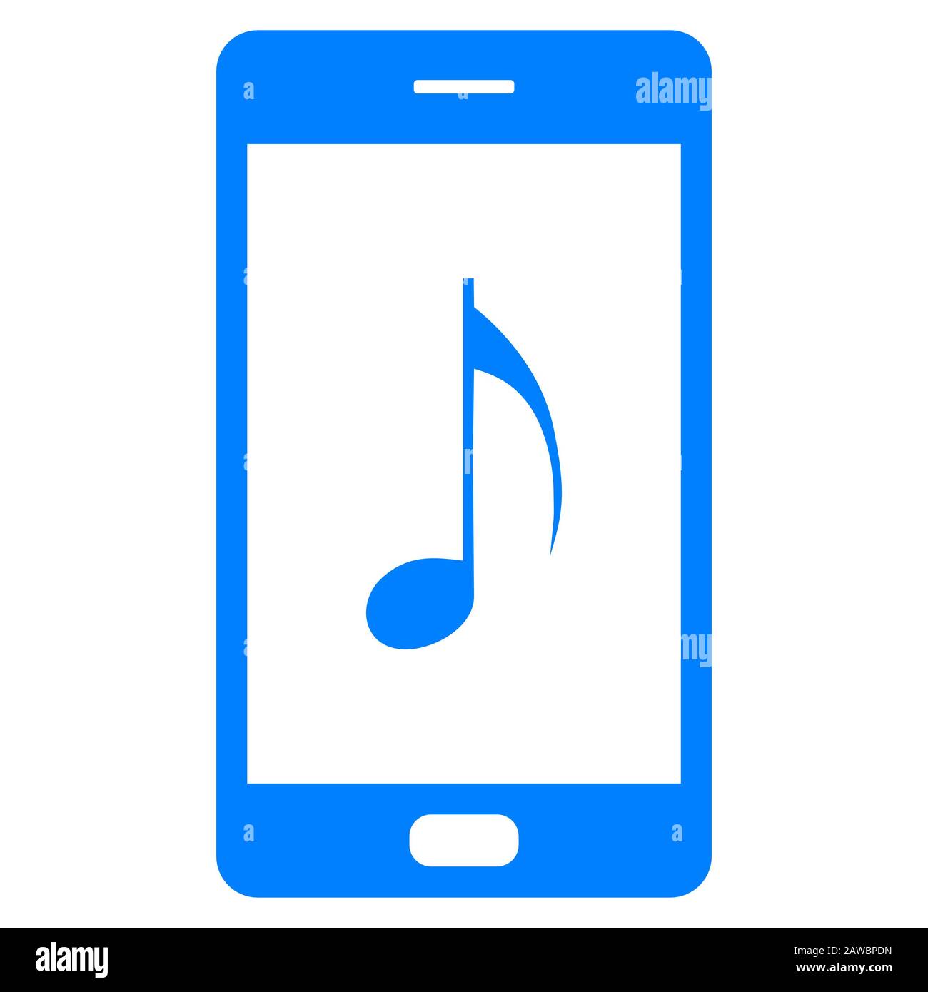 Music note and smartphone Stock Photo - Alamy