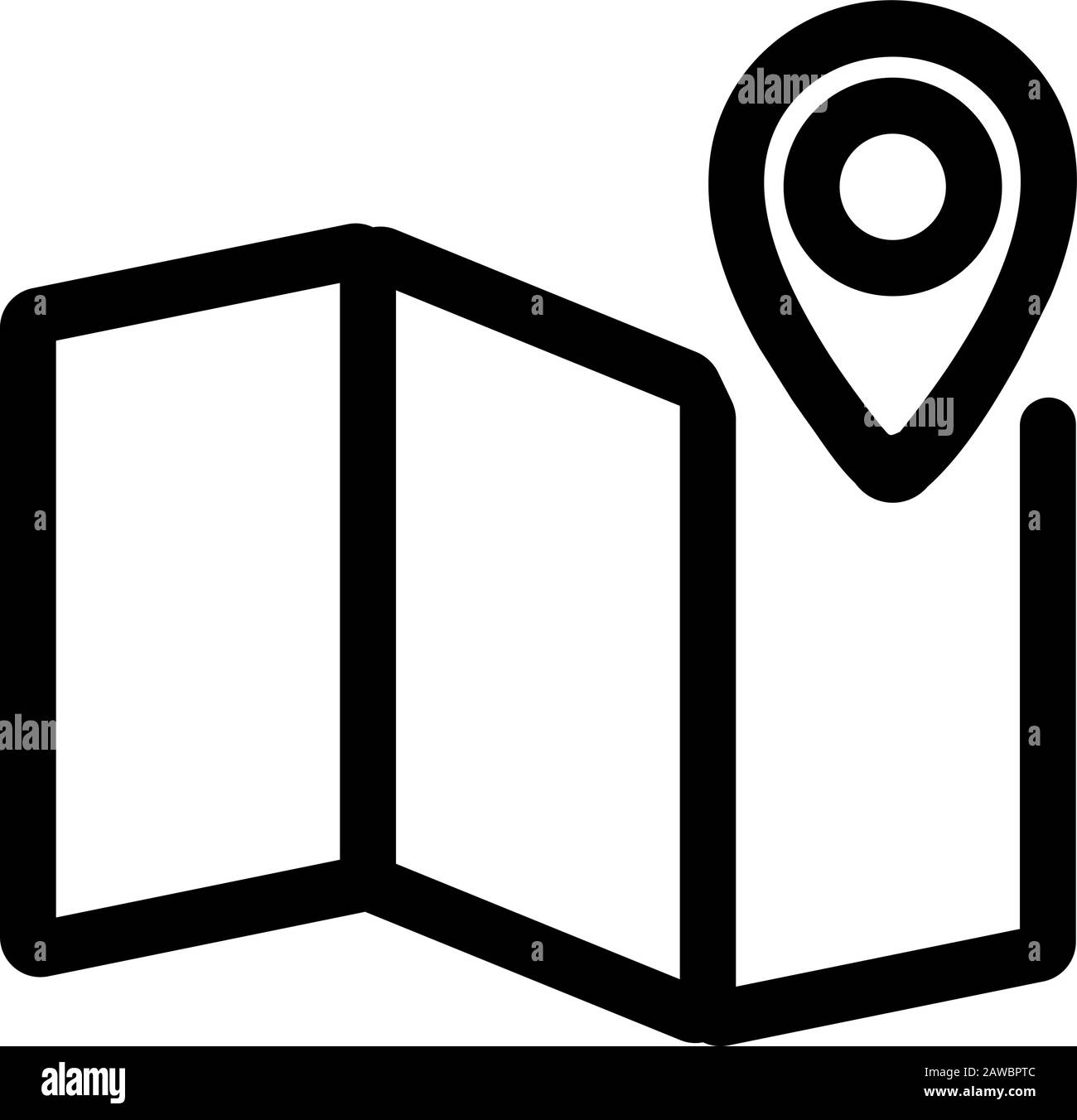 Route map icon vector. Isolated contour symbol illustration Stock ...
