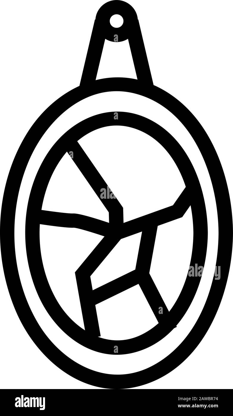 broken mirror icon vector. Isolated contour symbol illustration Stock ...