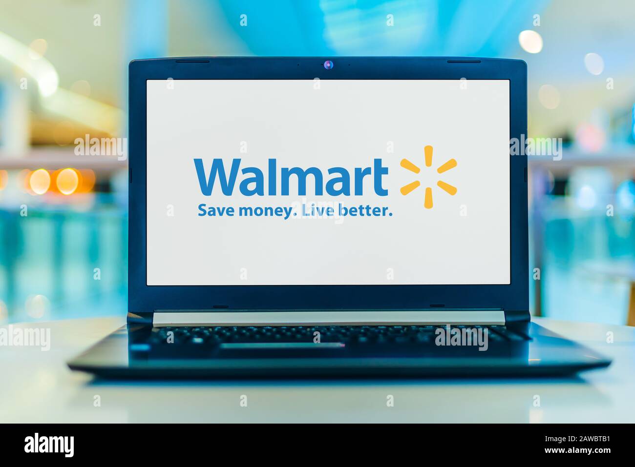 POZNAN, POL - JAN 30, 2020: Laptop computer displaying logo of Walmart ...