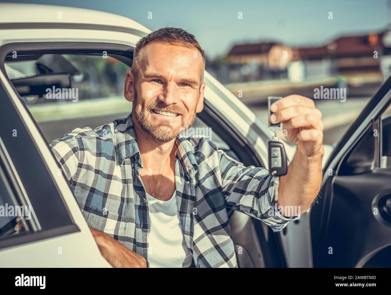 Car dealer shows customer hi-res stock photography and images - Alamy