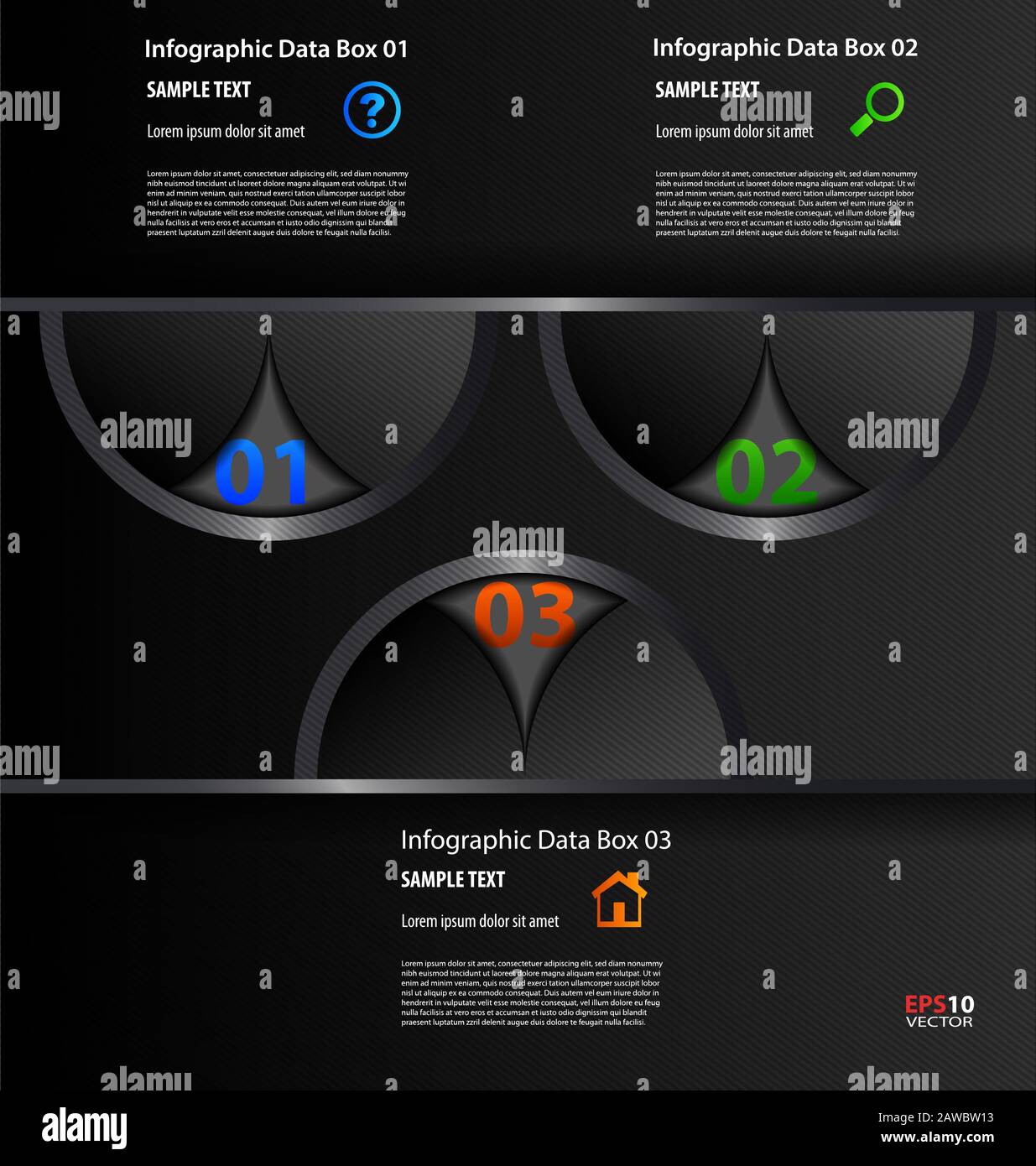 Stylized presentation template with empty text boxes and embellishment ...
