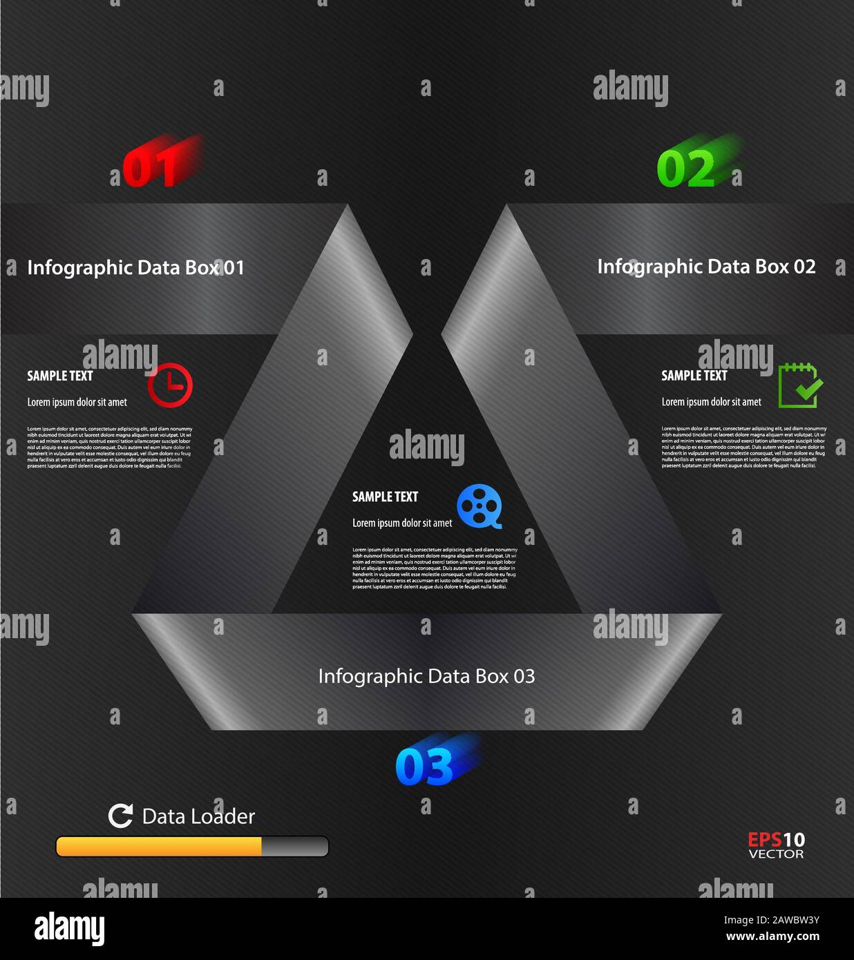Stylized presentation template with empty text boxes and embellishment ...