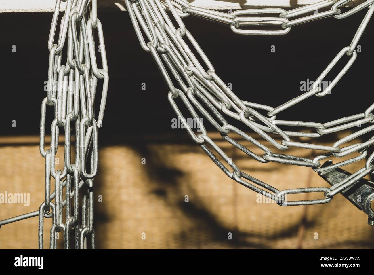 Industrial chains. hanging chain close up Stock Photo - Alamy