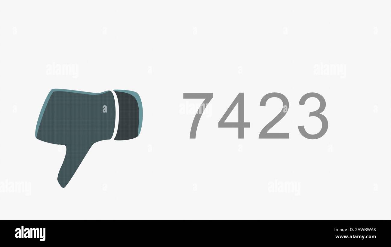 Dislike Counter Online Popularity Concept Illustration Stock Photo - Alamy