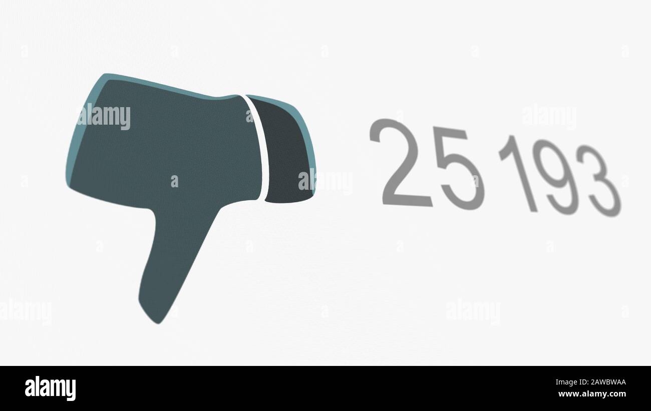 Dislike Counter Online Popularity Concept Illustration Stock Photo - Alamy