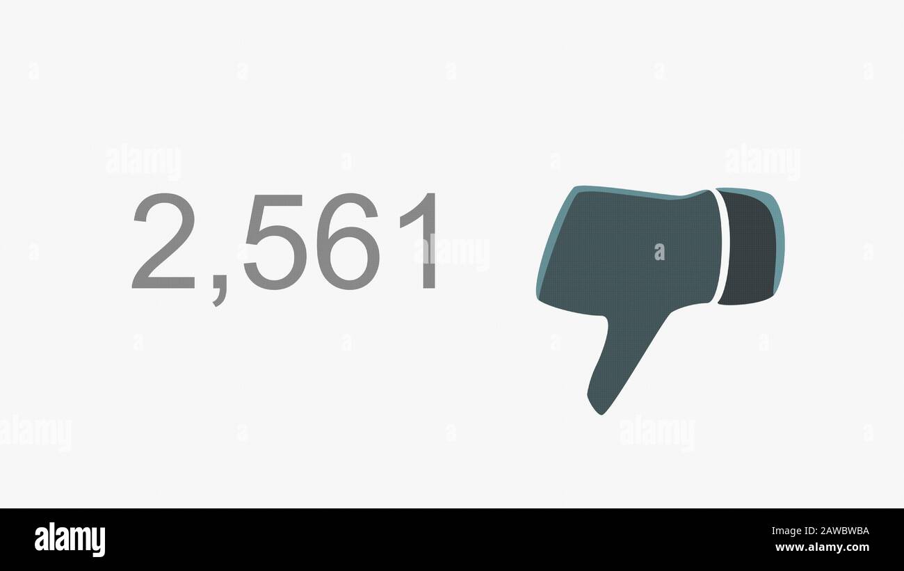 Dislike Counter Online Popularity Concept Illustration Stock Photo - Alamy