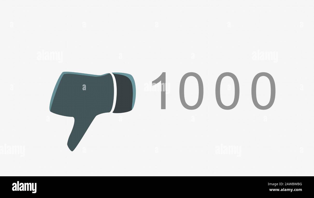 Dislike Counter Online Popularity Concept Illustration Stock Photo - Alamy