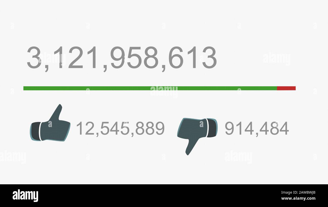 Super Popular Online Video Watch and Popularity Counters Illustration ...
