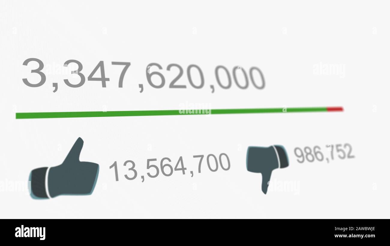 Super Popular Online Video Watch and Popularity Counters Illustration ...