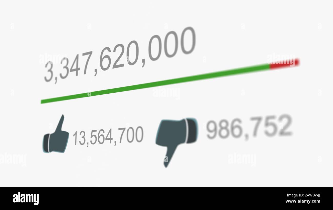 Super Popular Online Video Watch and Popularity Counters Illustration ...