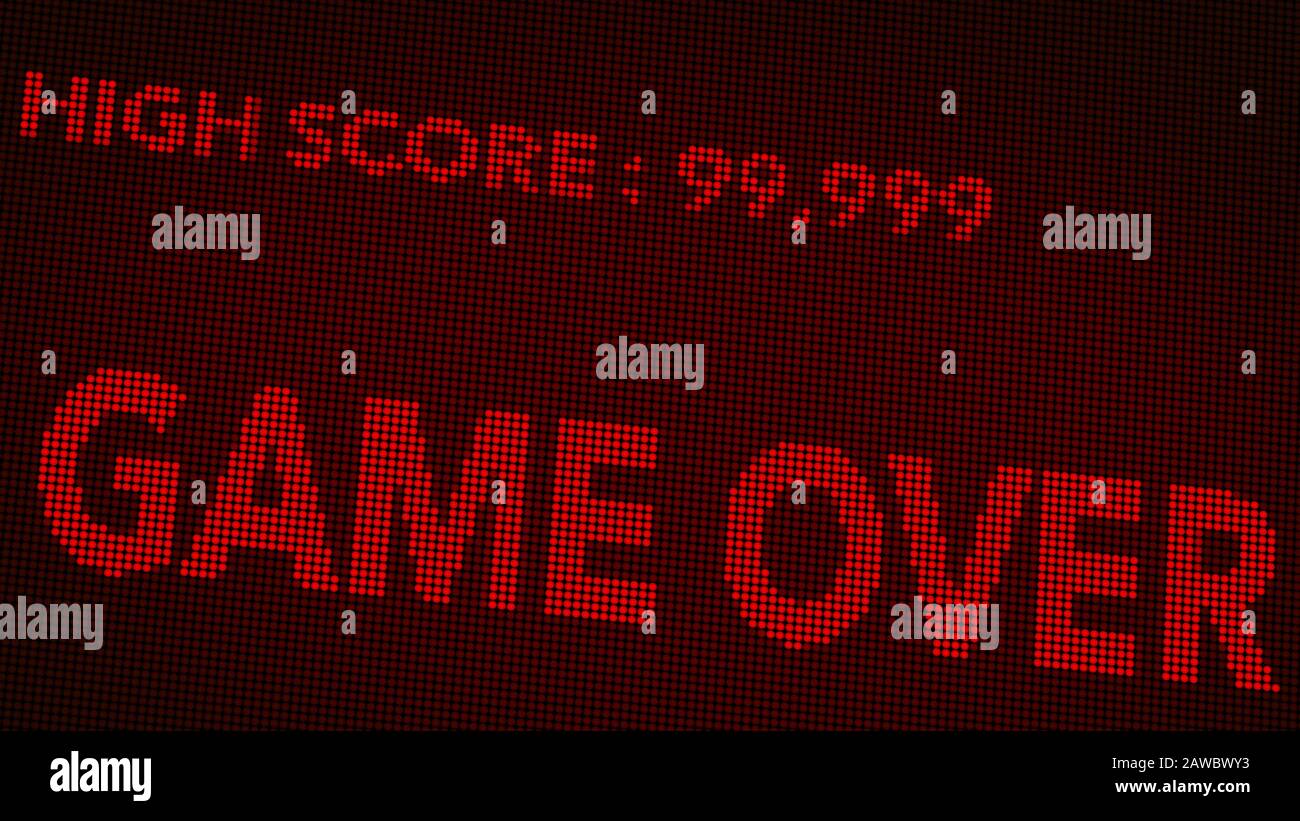Game Over Retro Video Game Display Illustration Stock Photo - Alamy
