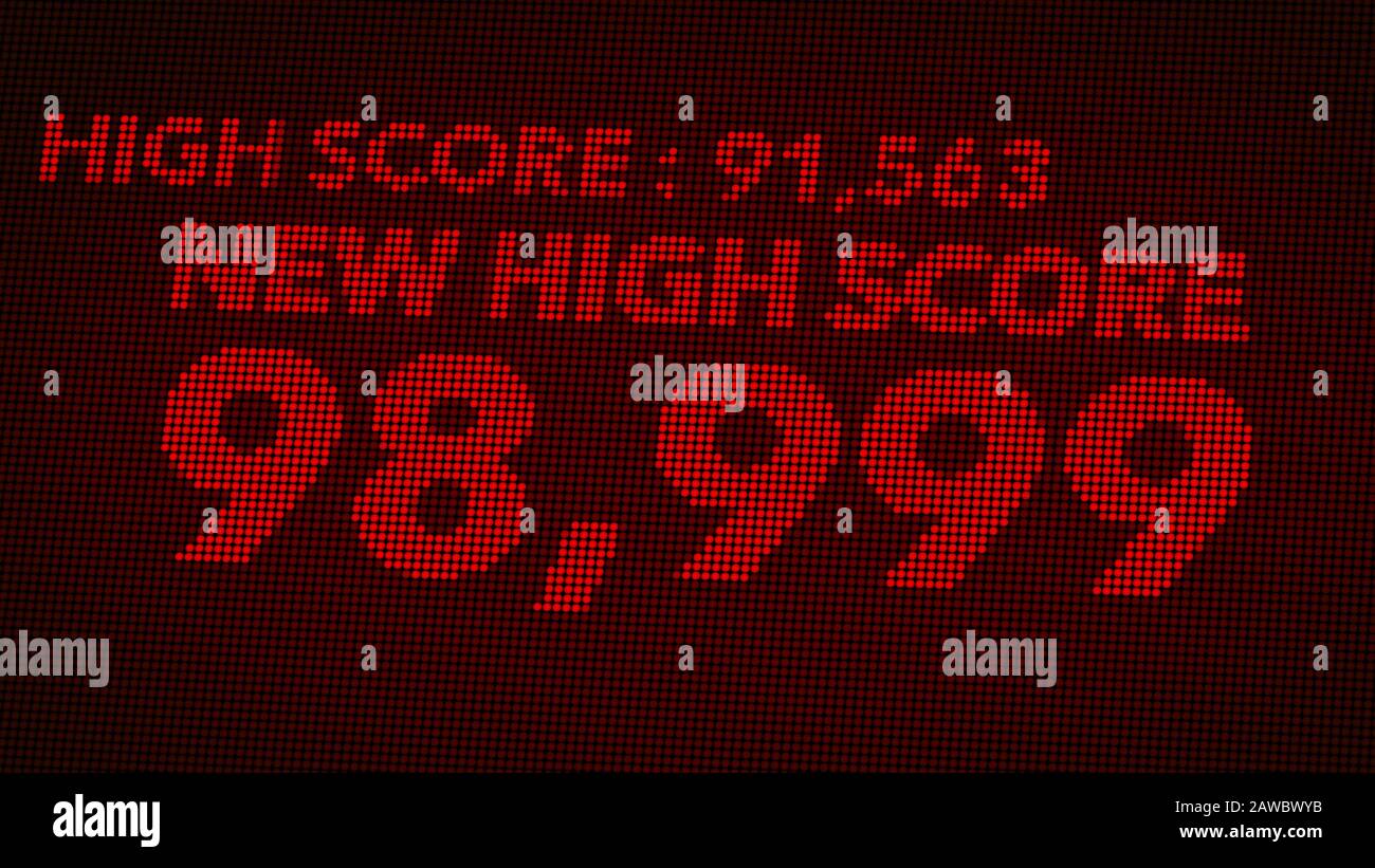 High Score and Game Over Retro Video Game Display Illustration Stock ...