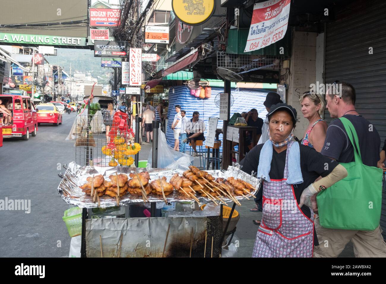 Bangla Road in Patong. This street becomes a bustling walking street at ...