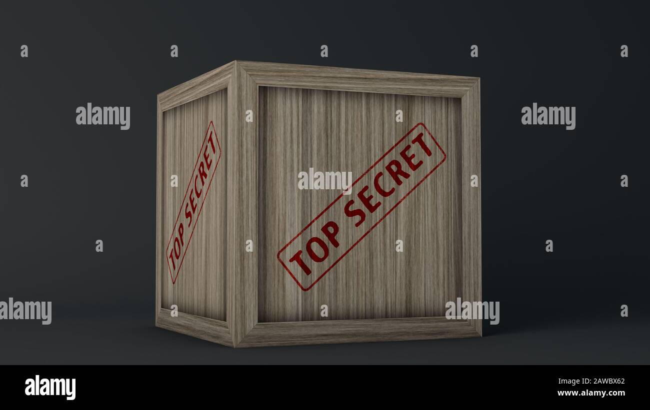 Top Secret Wooden Crate 3D Illustration Stock Photo - Alamy