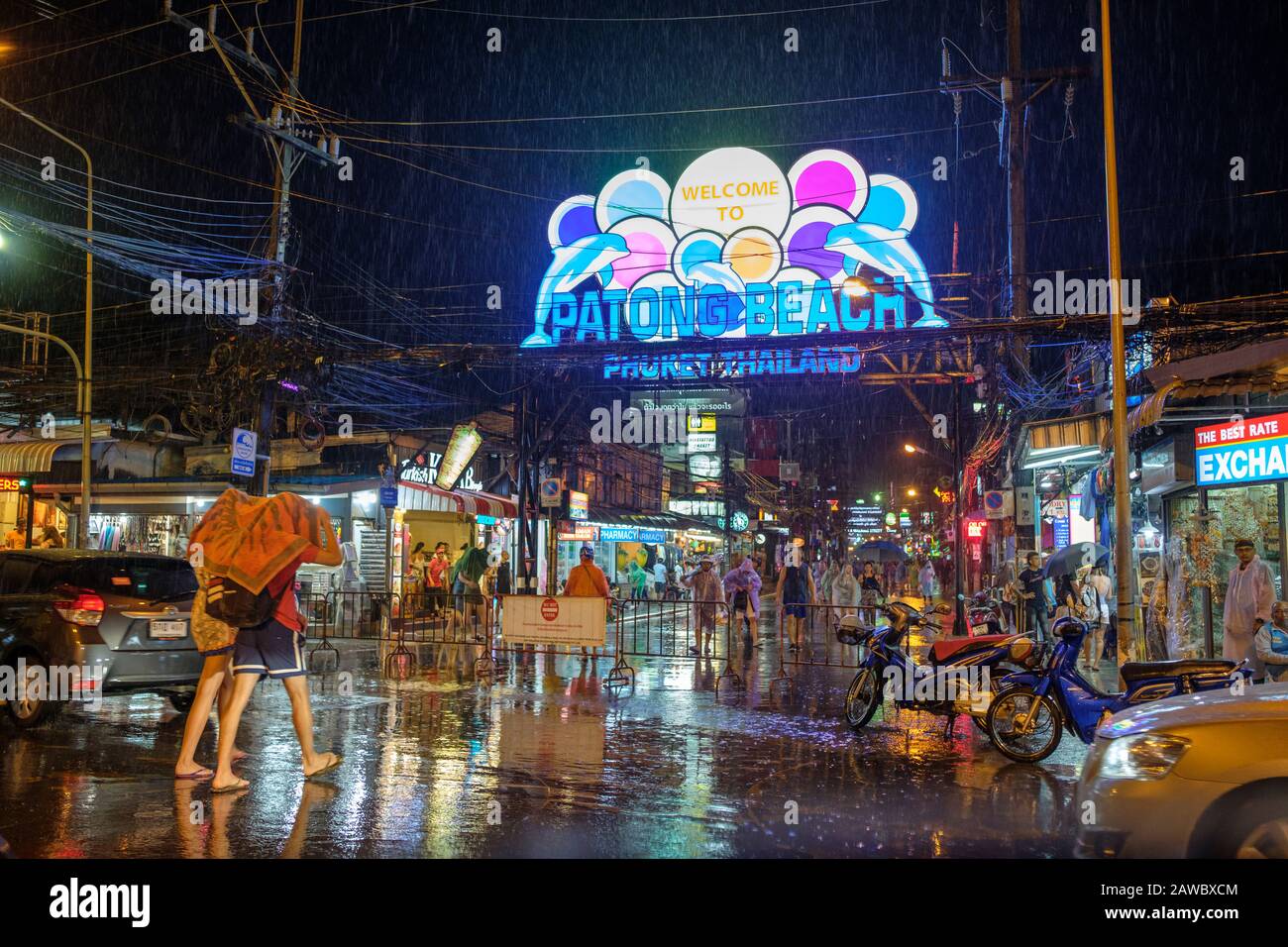 Bangla Road by night in Patong. This street becomes a bustling walking ...