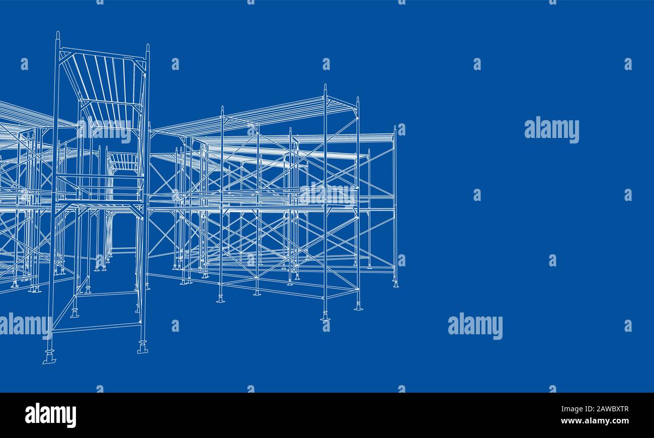Drawing or sketch of a large shelves. Vector obtained from 3D rendering ...