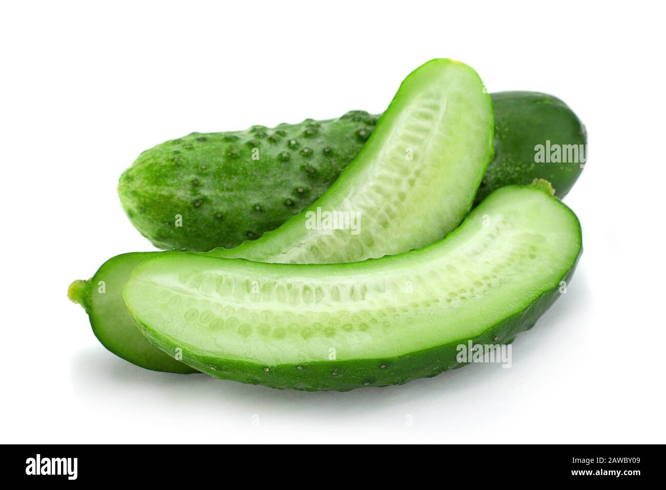 Cucumber vegetable closeup isolated on white background Stock Photo - Alamy