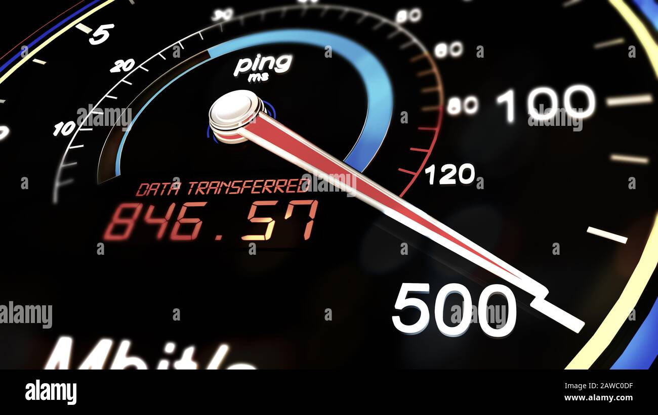 Internet Bandwidth Download Upload Speed Meter 3D Illustration Stock ...