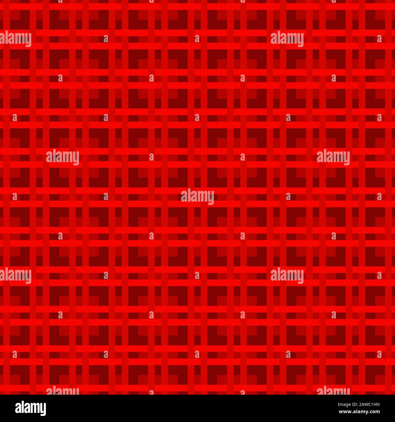 Red Red checkered fabric seamless pattern. A cell of thin intersecting ...