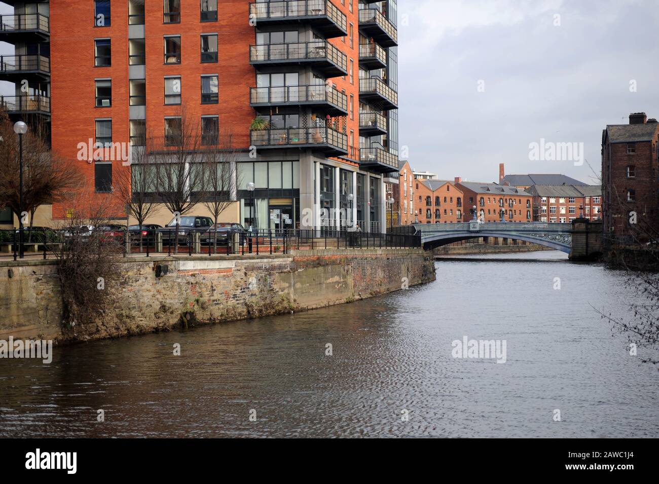 River Aire and Leeds Bridge, Leeds, Yorkshire Stock Photo - Alamy