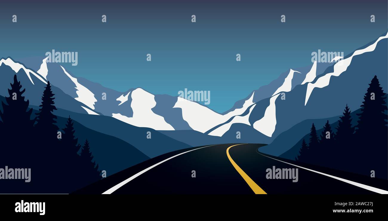 Alpine way highway Stock Vector Images - Alamy