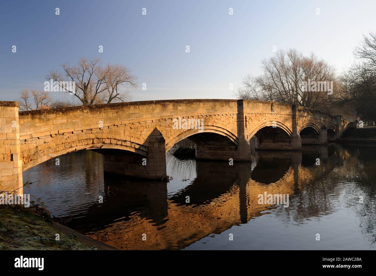 Abbey Park bridge over the River Soar Stock Photo - Alamy