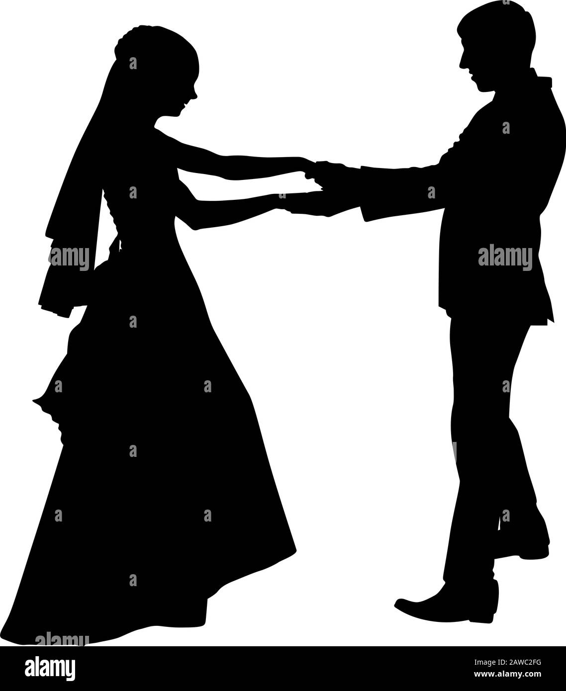 Wedding Couple Dancing Silhouette