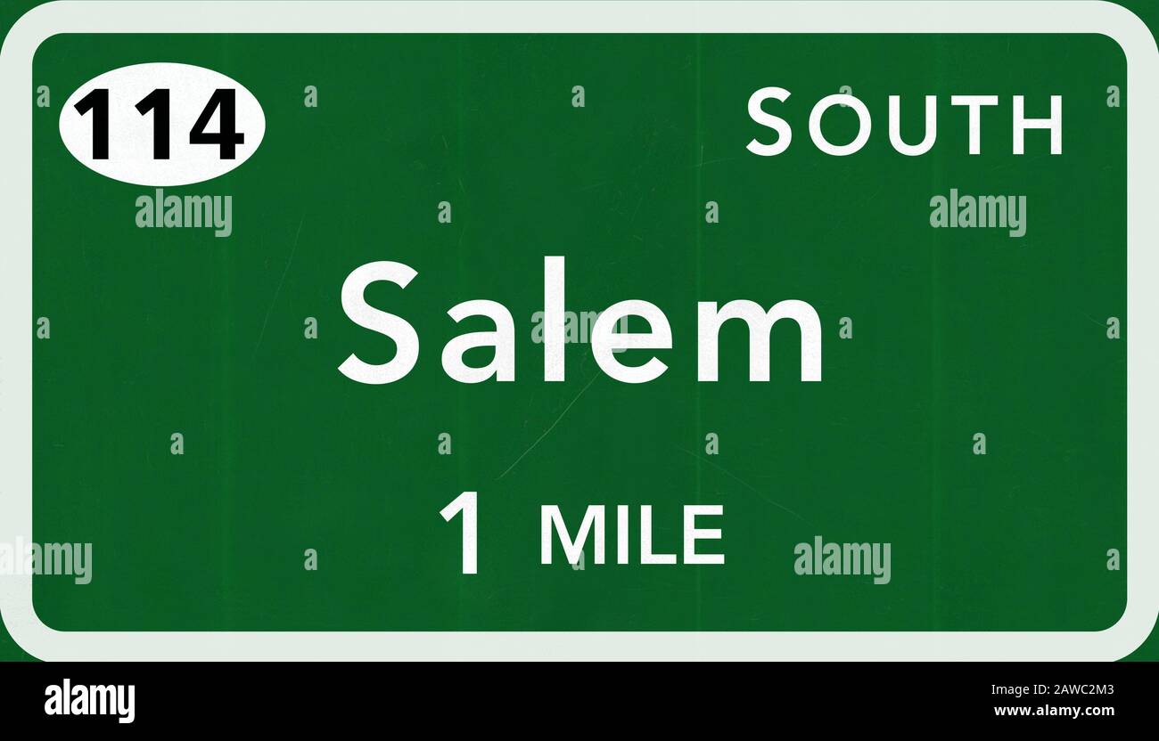 Salem USA Interstate Highway Sign Photorealistic Illustration Stock ...