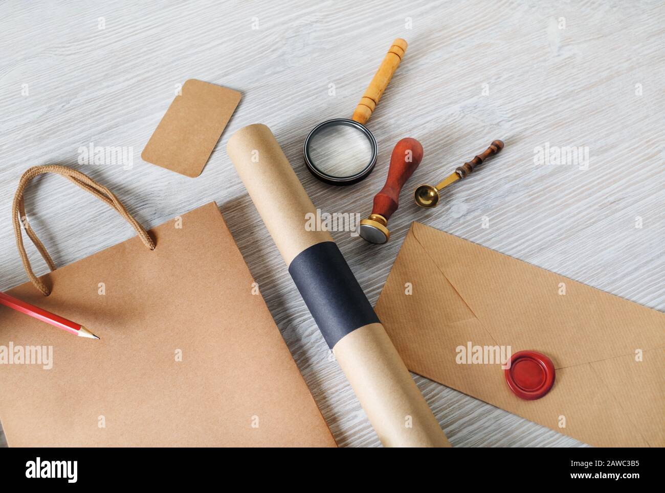 Vintage branding stationery mockup. Blank objects for placing your ...