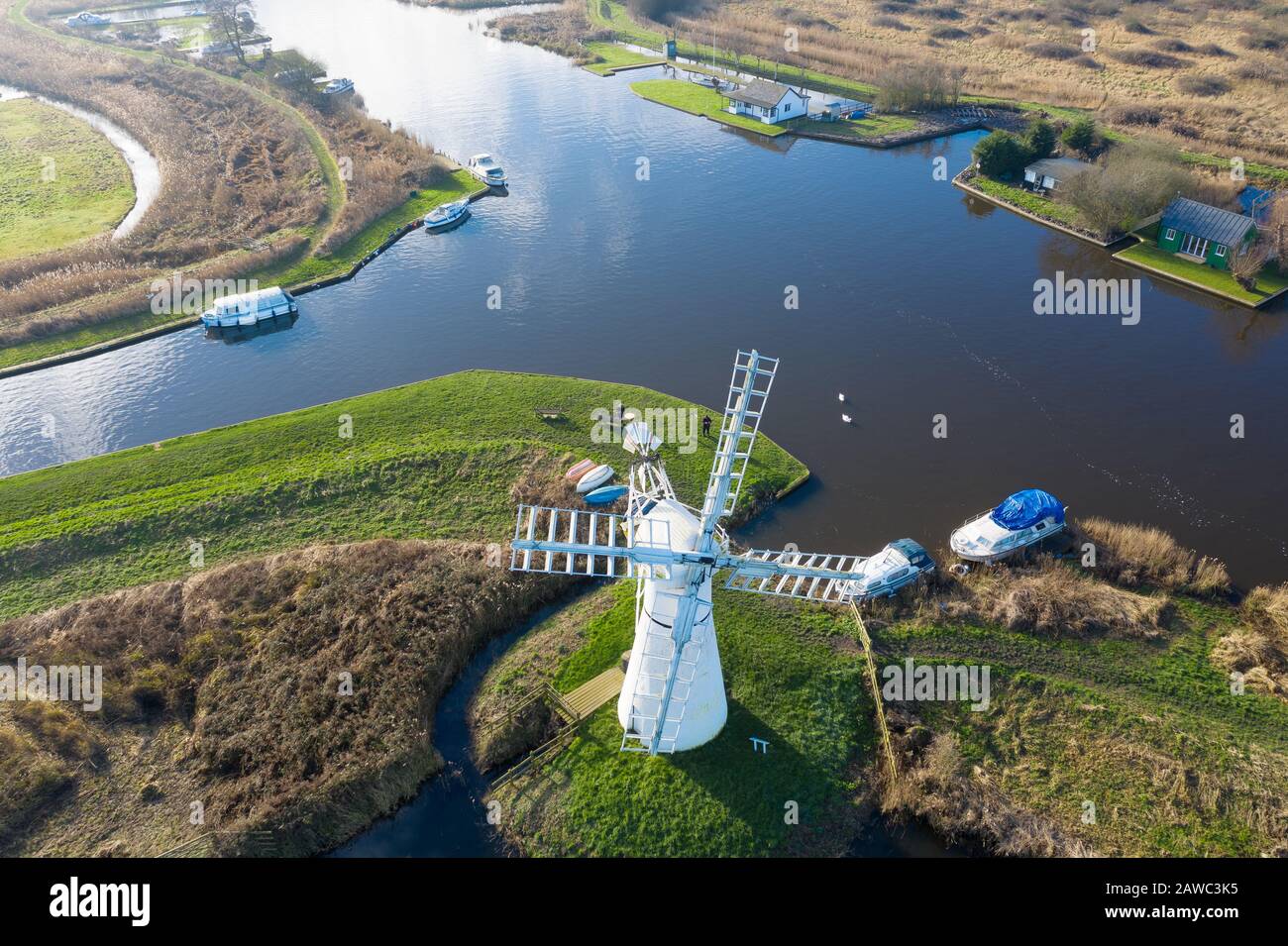 Norfolk broads aerial hi-res stock photography and images - Alamy