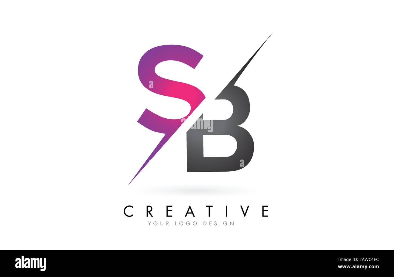 SB S B Letter Logo with Color block Design and Creative Cut. Creative ...