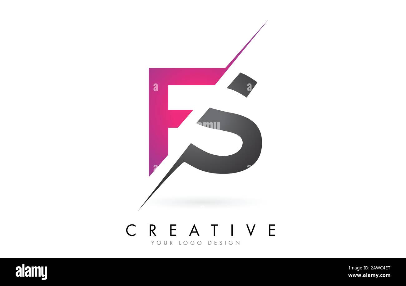 FS F S Letter Logo with Colorblock Design and Creative Cut. Creative ...