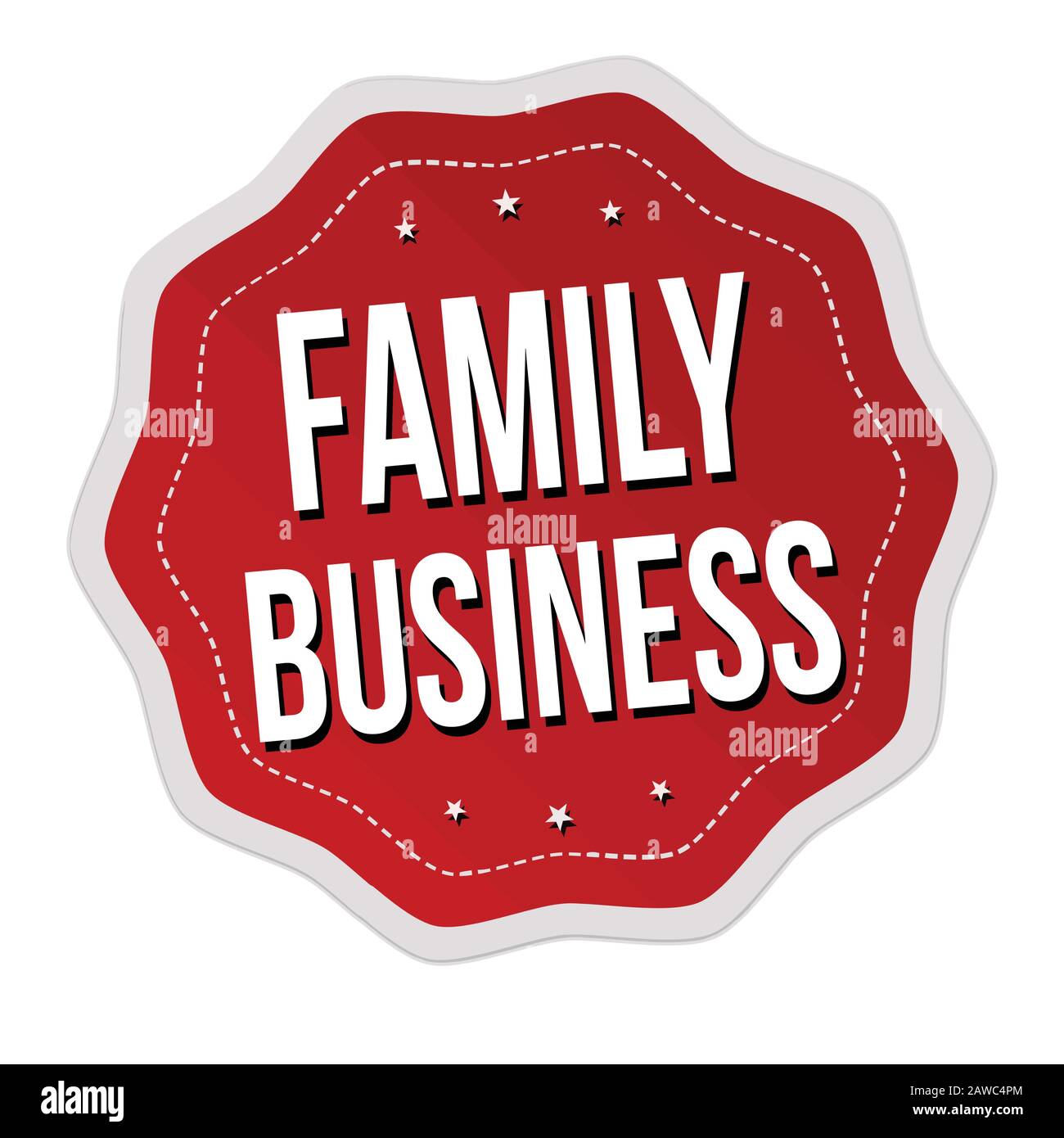 Family business label or sticker on white background, vector ...