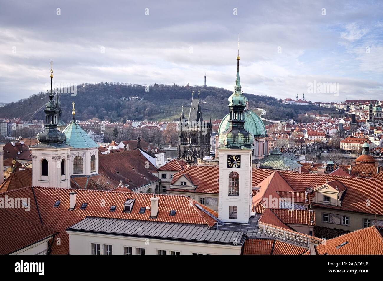 Panoramic view of the towers and spires of the historical buildings of ...