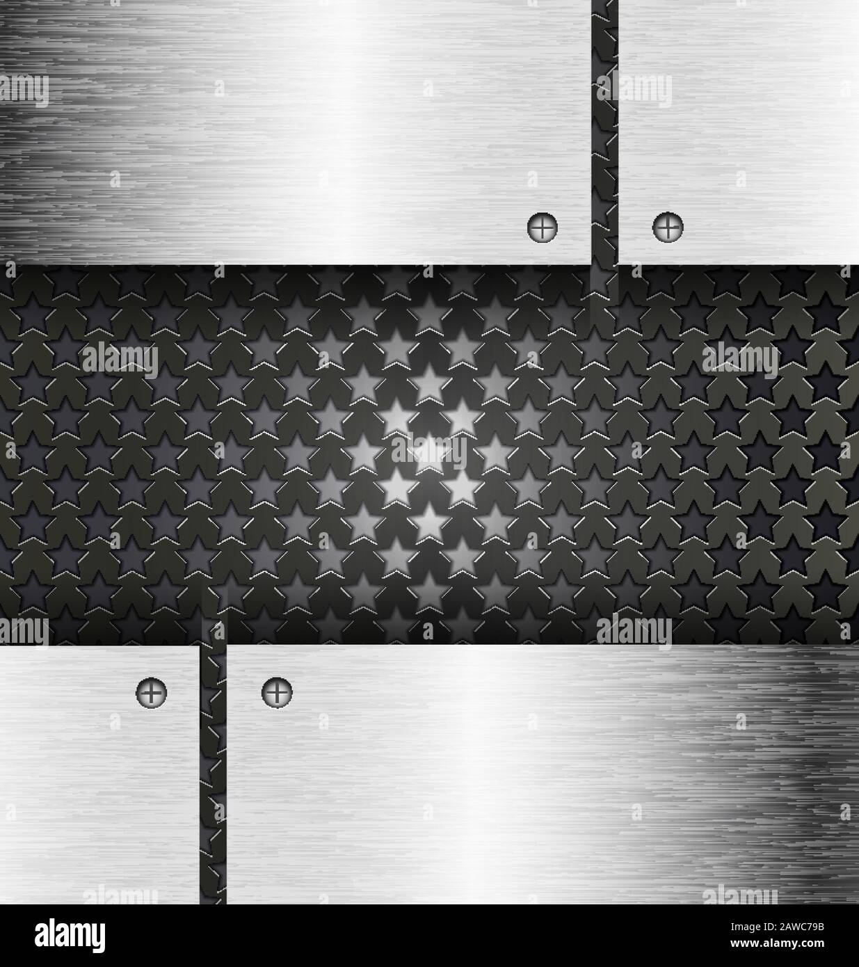 Abstract silver shapes on black metal background Stock Vector Image ...