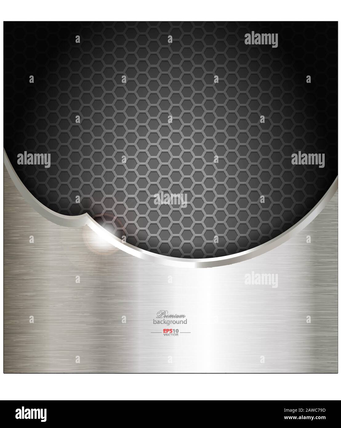 Abstract silver shapes on black metal background Stock Vector Image ...