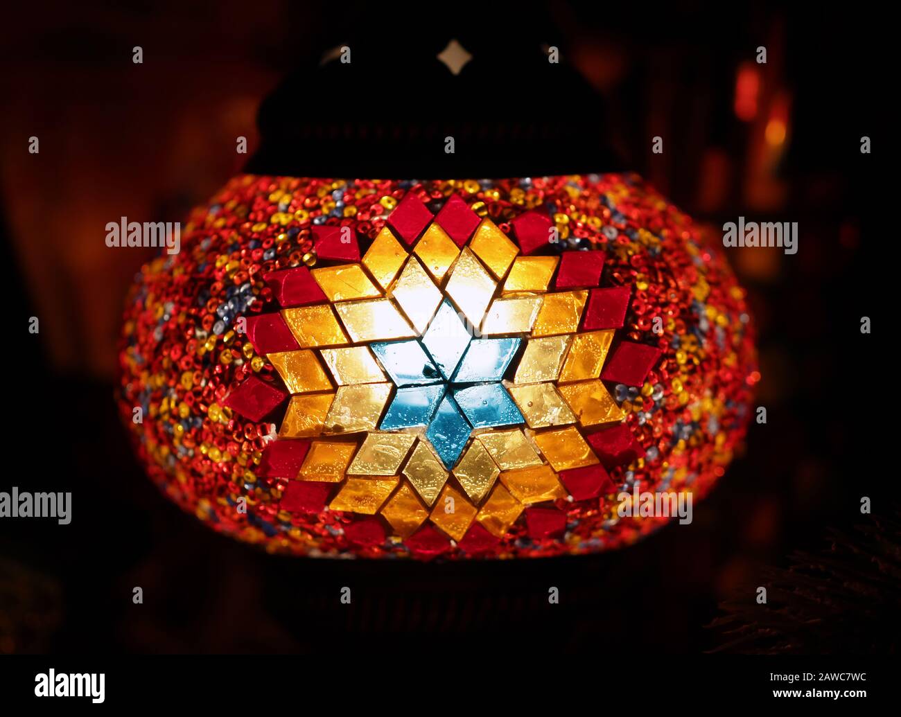 Beautiful Colorful Glass Middle Eastern Lantern 2 Stock Photo - Alamy