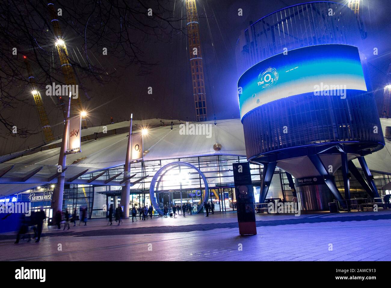 The exterior of the O2 Millennium Dome in North Greenwich, London with ...