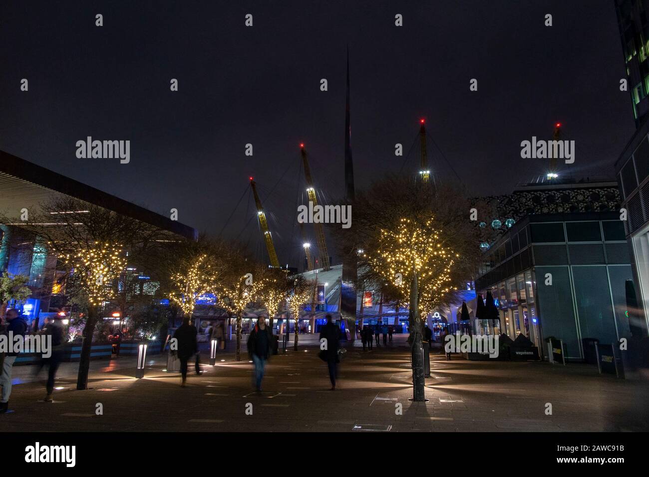 The exterior of the O2 Millennium Dome in North Greenwich, London with ...