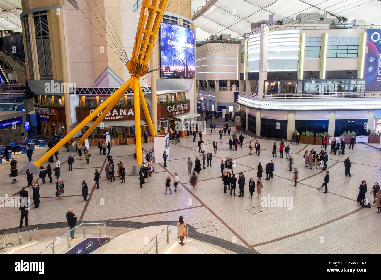 The main staircase and entrance area of the interior of the O2 ...
