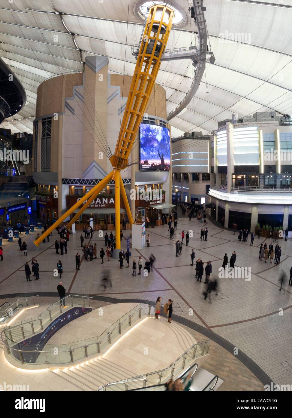 The main staircase and entrance area of the interior of the O2 ...