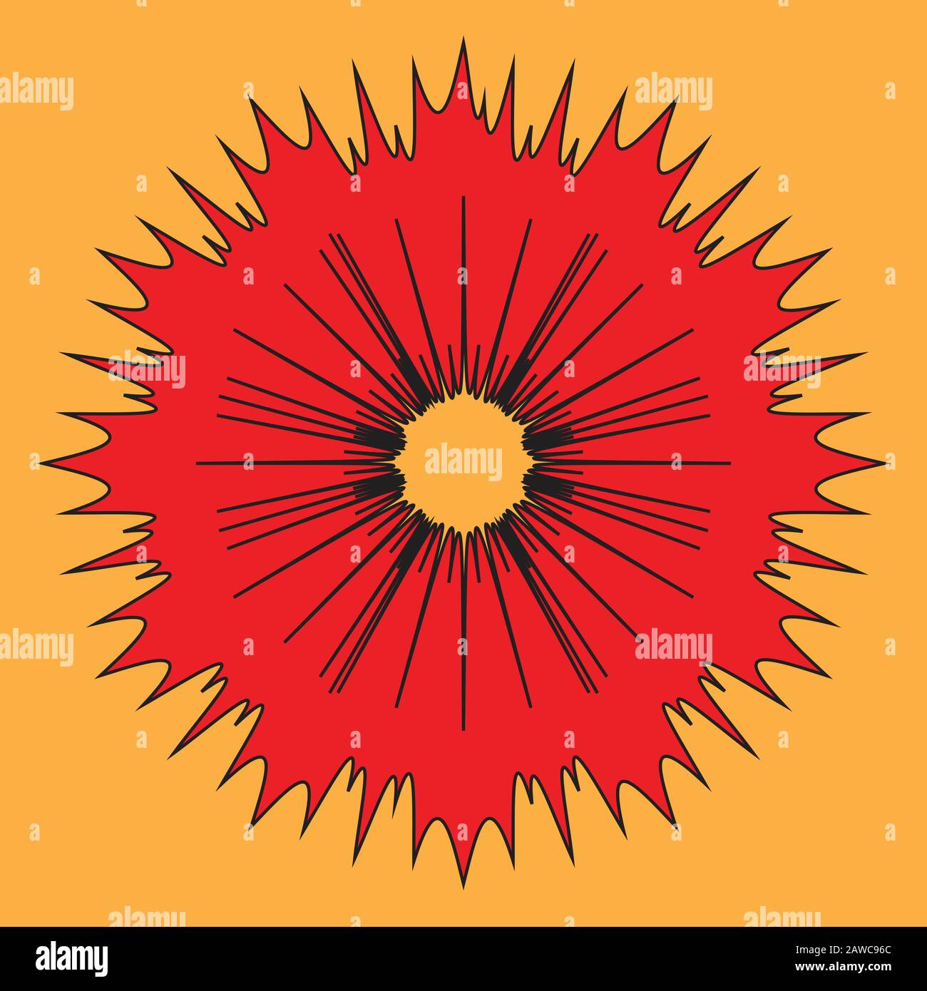 A bright red explosive type splash on an orange background Stock Vector ...