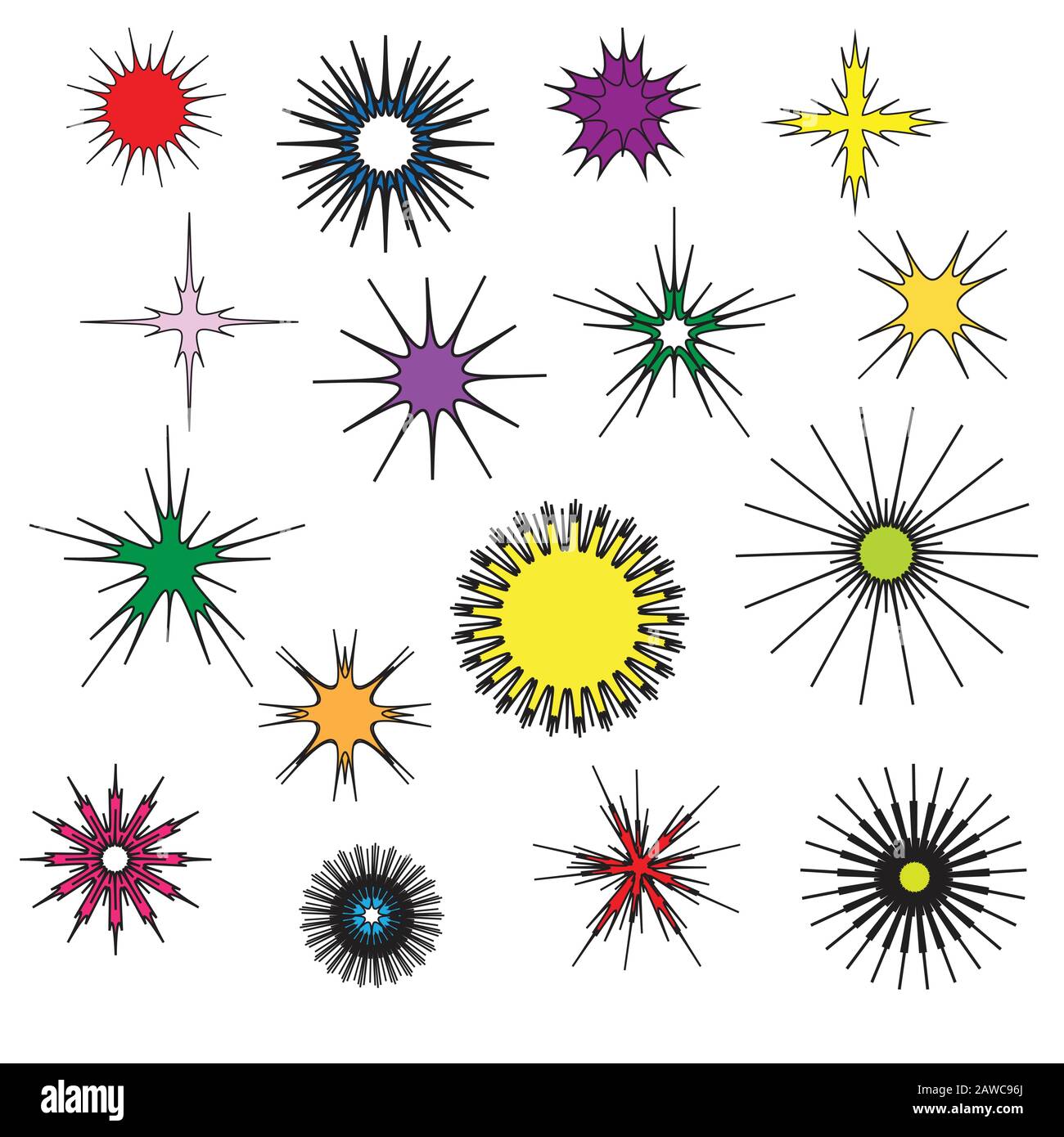 Vintage explosive burst shape hi-res stock photography and images - Alamy